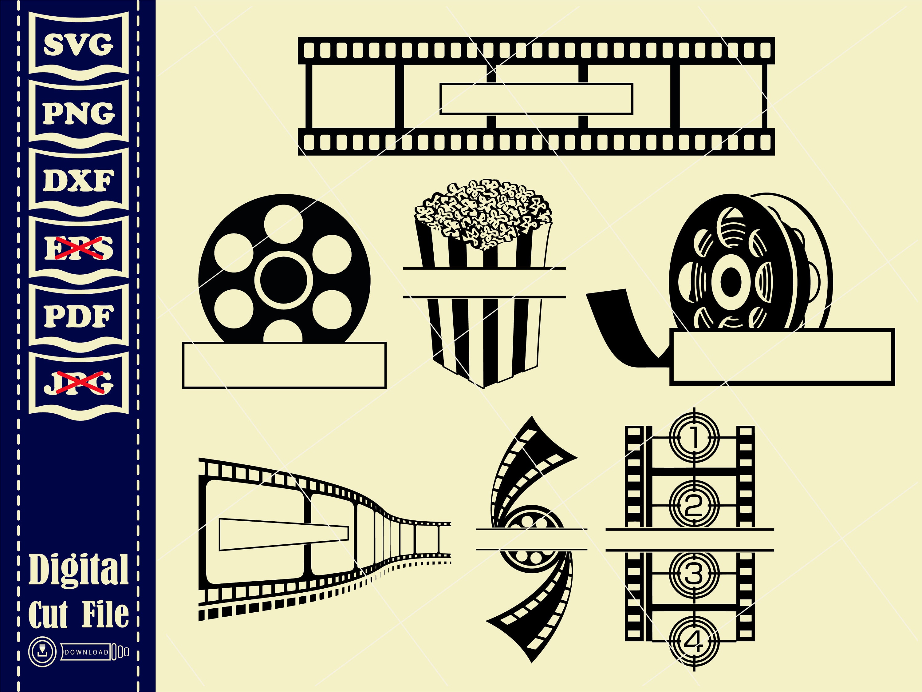Film SVG Movie Svg Cinema Svg Split Cinema Movie Night - Etsy Canada