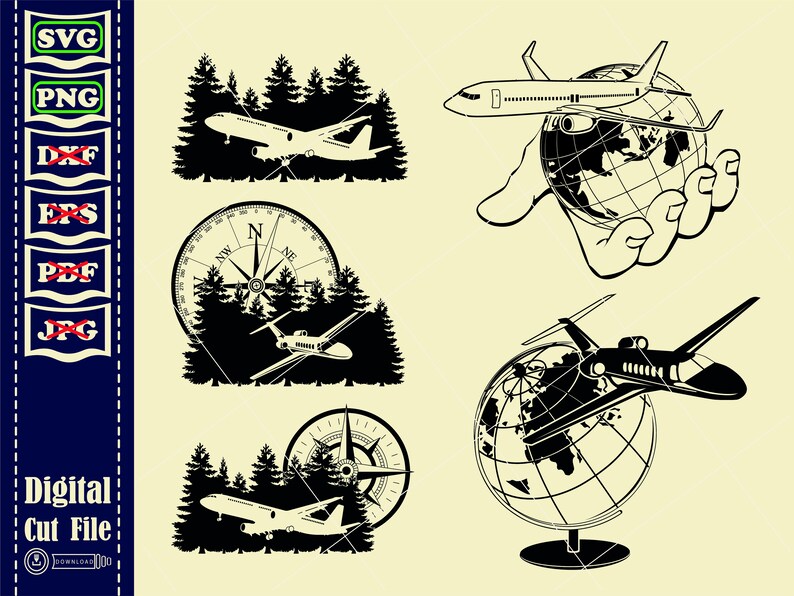 Airplane Svg Bundle 1 Airplane Svg Biplane Svg Airplane - Etsy Canada