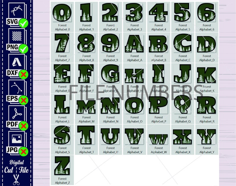 Forest Font Letters SVG Cut Files for Cricut for Silhouette - Etsy Canada