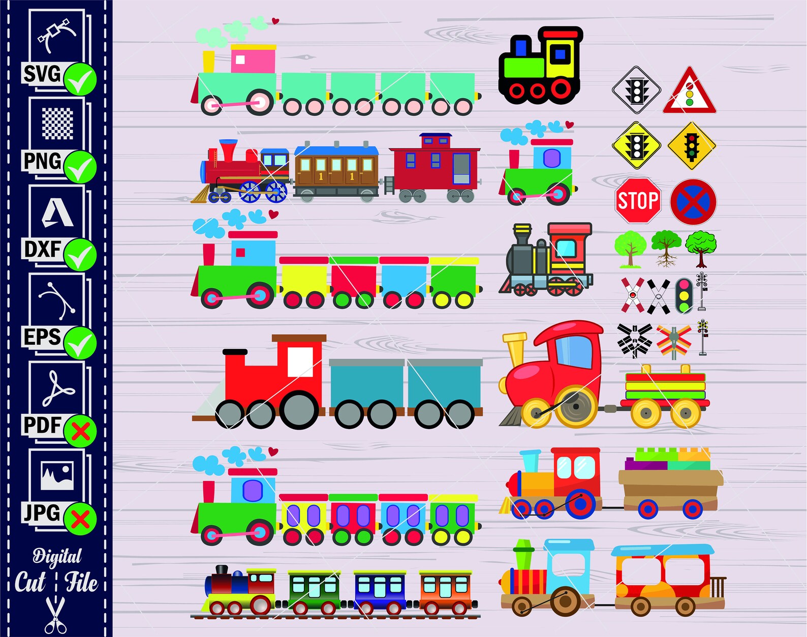 Train SVG Cut Files Kid Train Clipart Steam Train Clipart - Etsy