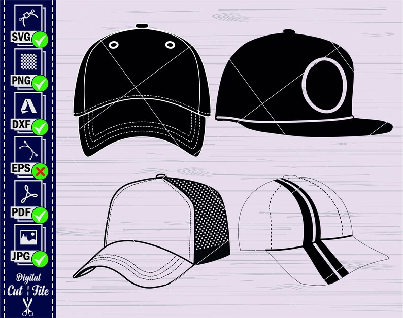 Baseball Cap SVG Files 1 Baseball Cap SVG Baseball Cap - Etsy
