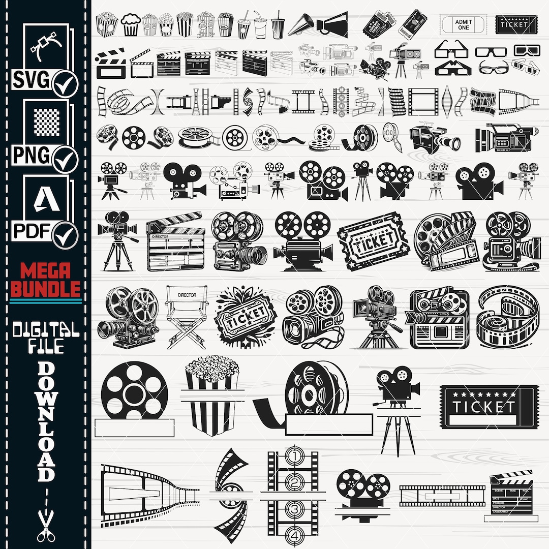 Film SVG Mega Bundle, Cinema Clipart (digital Download) - Etsy