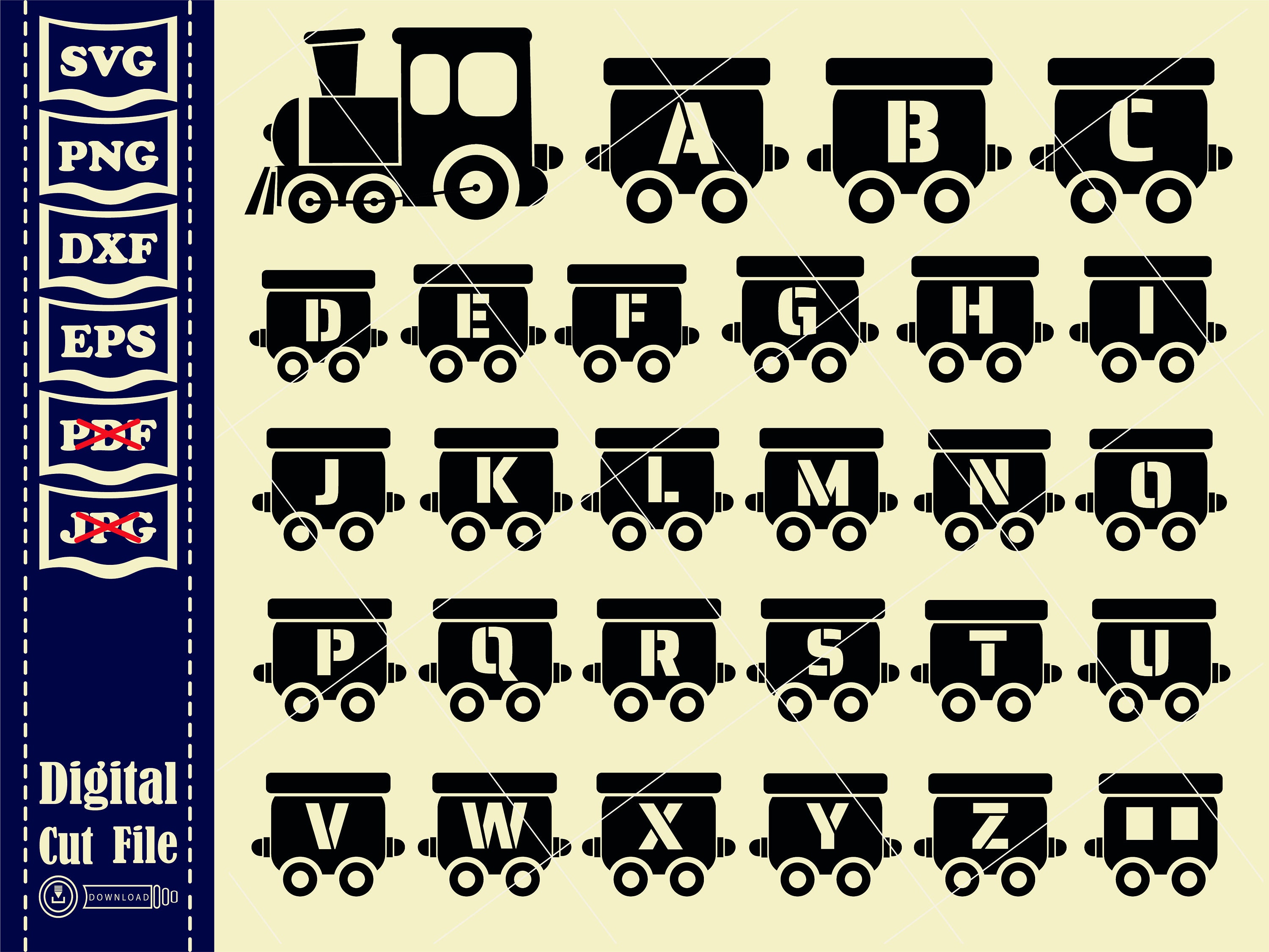 Train Alphabet SVG Train Font SVG Train Letters Cricut Cut | Etsy UK