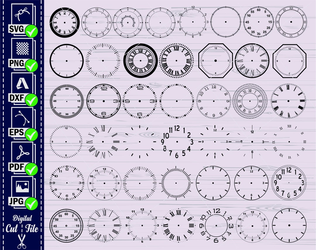 Clock Face SVG Bundle, Numbers Clipart (digital Download) - Etsy