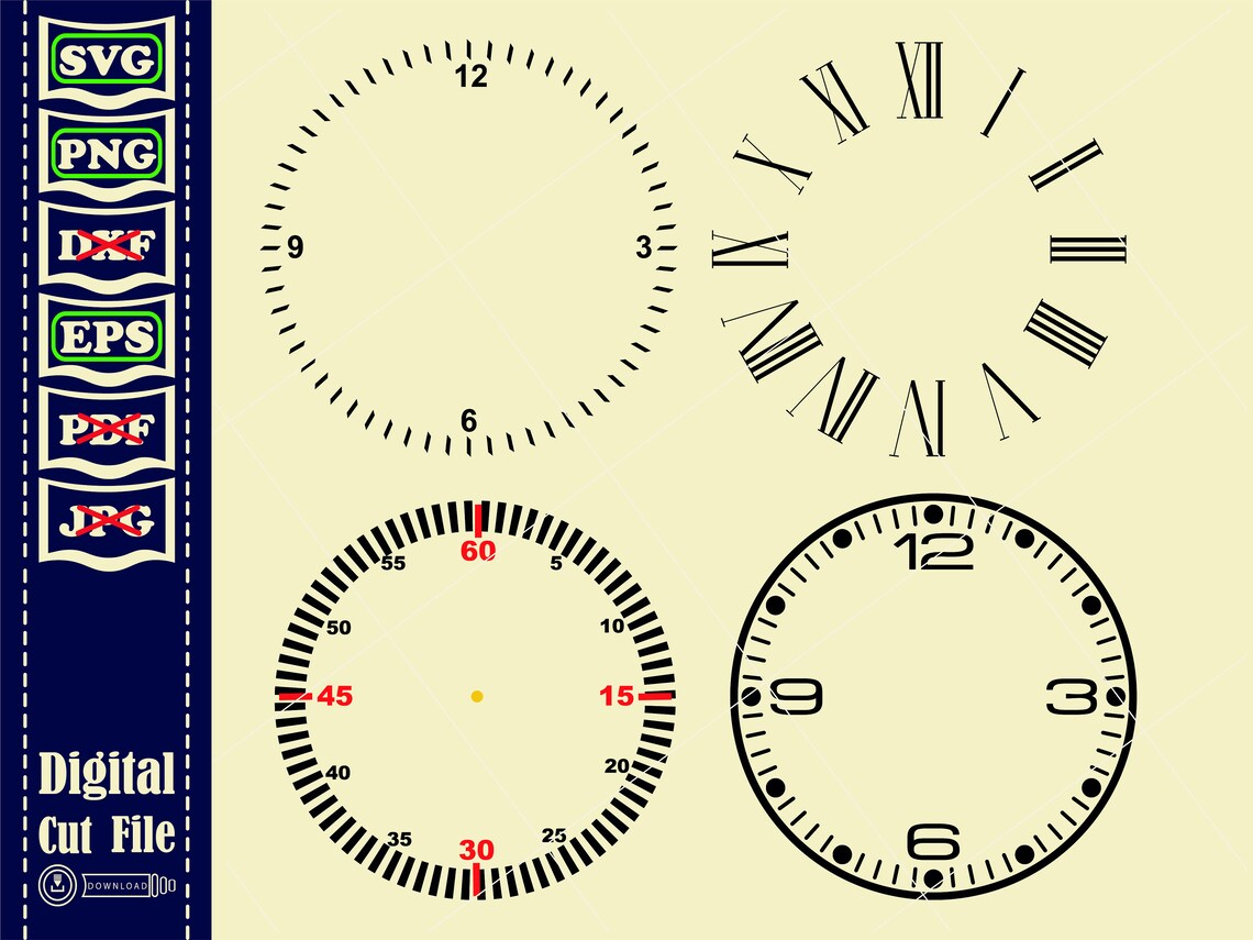 Clock Face SVG Clock Numbers SVG Clock SVG School Clock | Etsy