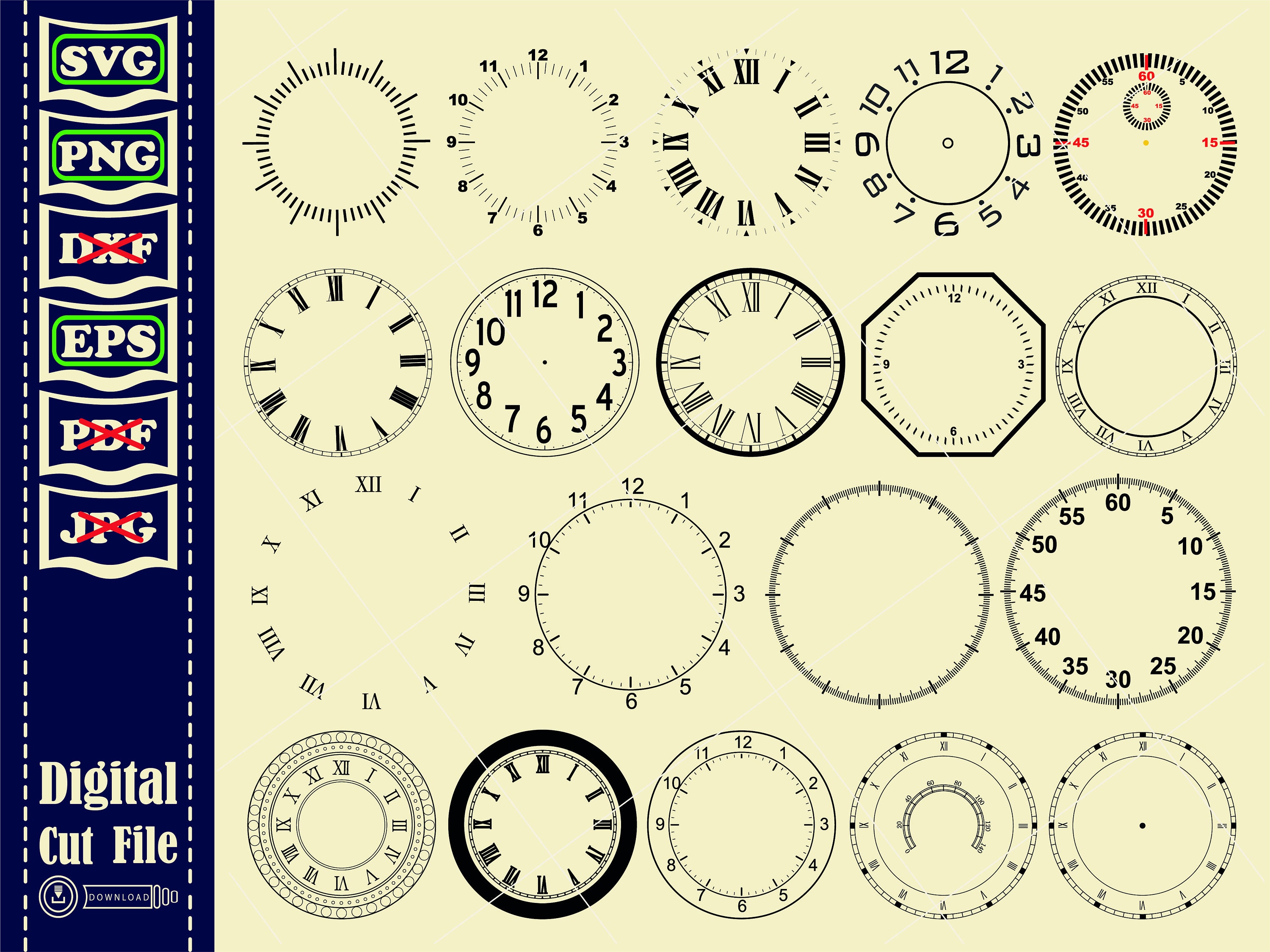 Clock Face SVG Clock Numbers SVG Clock SVG School Clock | Etsy