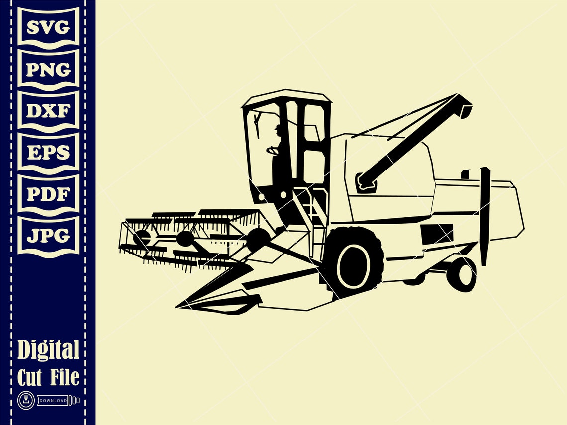 Combine Harvester SVG Farm Svg Combine Svg Combine Clipart | Etsy