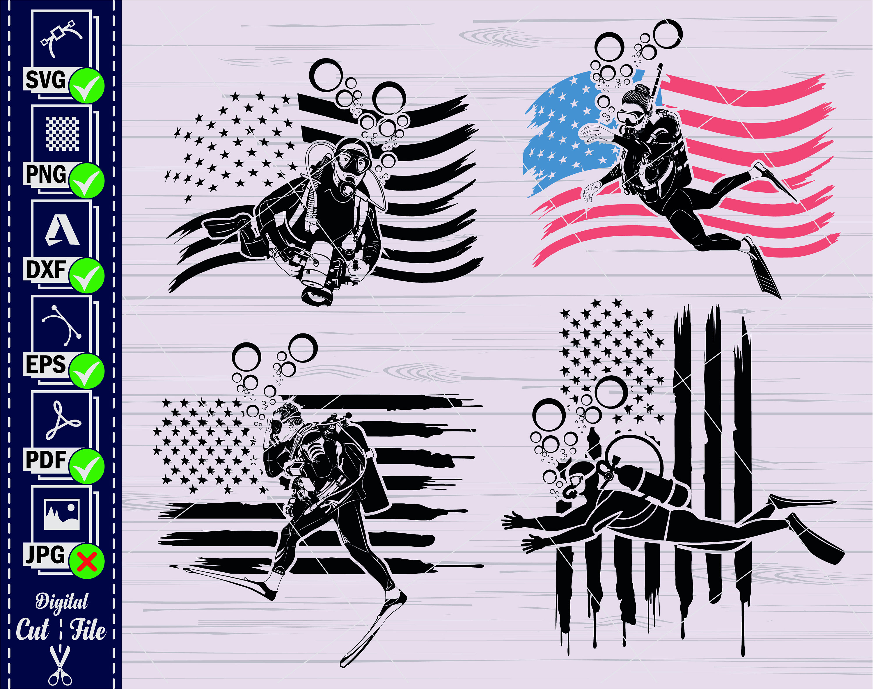 Plotterdatei Scuba Diving SVG Plotterdatei Taucher Svg - Etsy.de