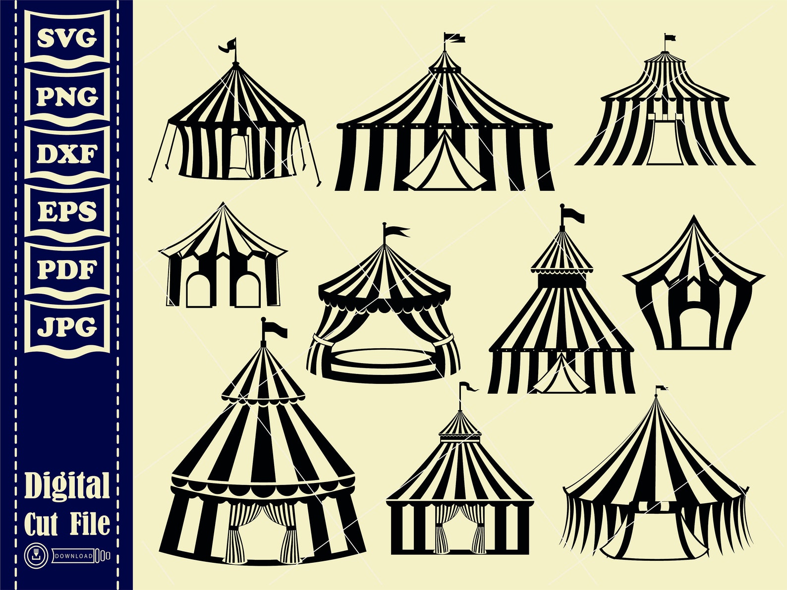 Circus SVG Bundle Tent Svg Circus SVG Circus Clipart | Etsy