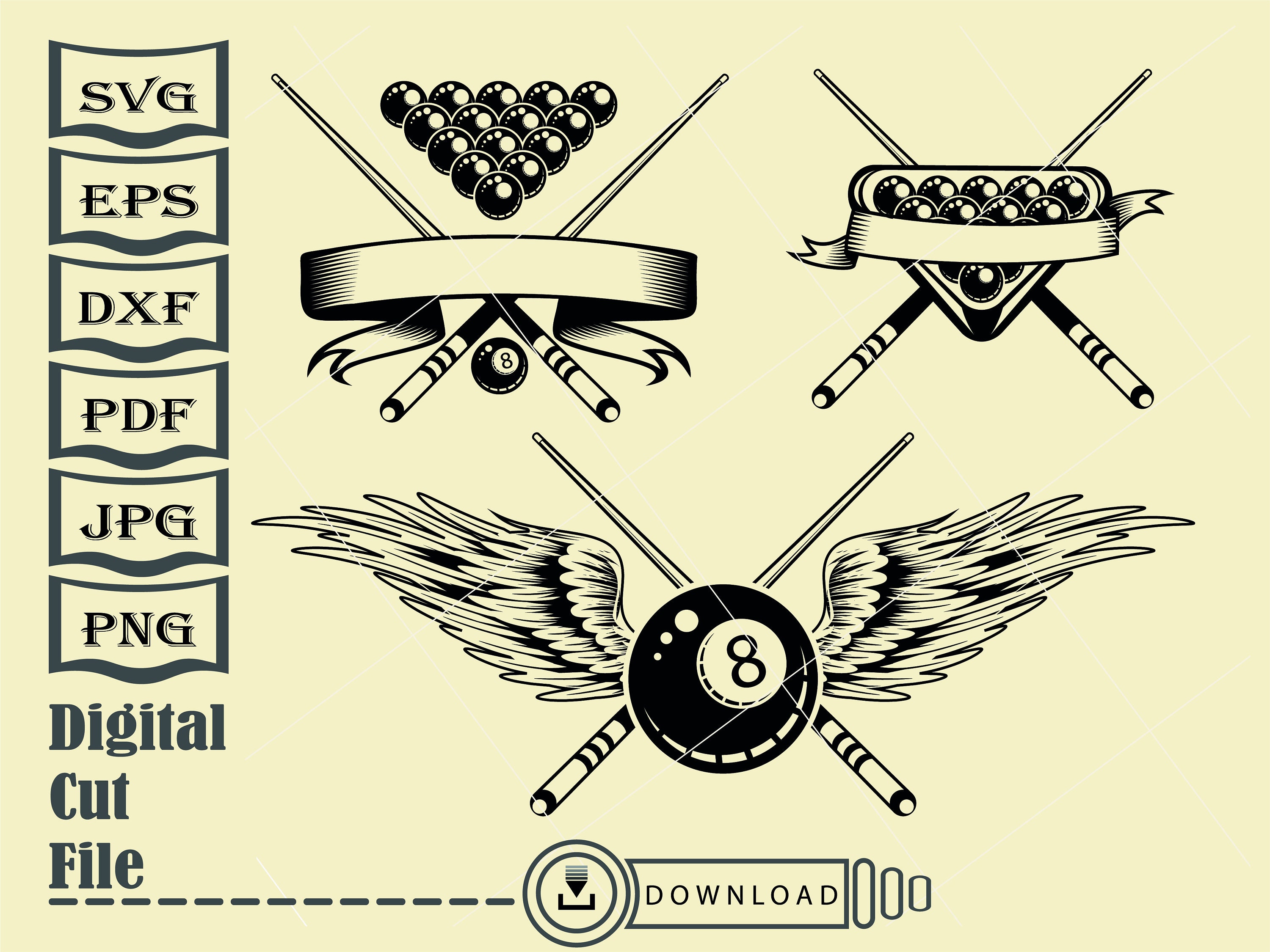 Billiards Svg Bundle 1 Snooker Svg Pool Svg Billiards - Etsy UK