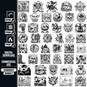 Cowboy Mega Bundle, Western Vector Graphics (digital Download) - Etsy
