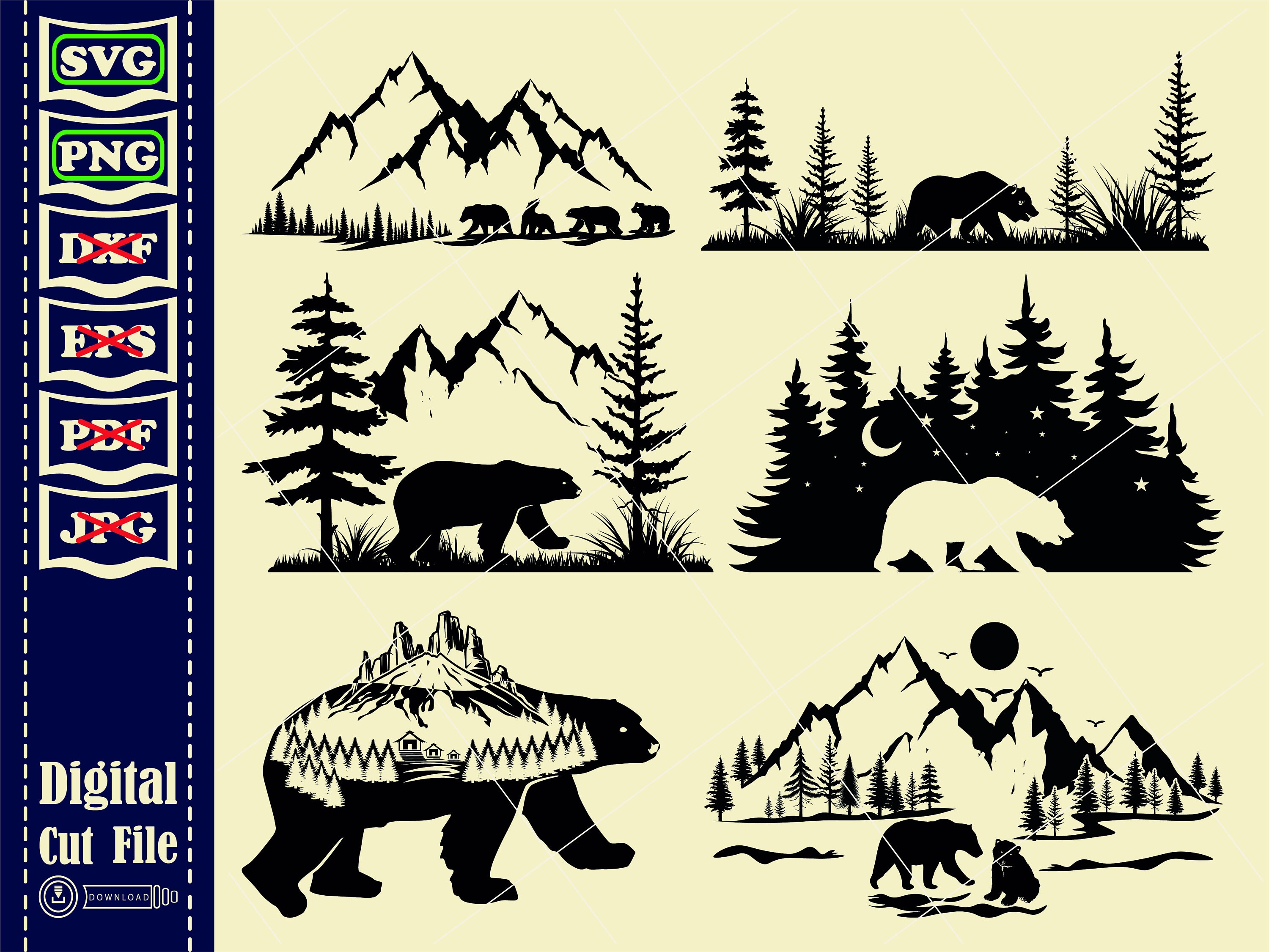 Bear Svg Bundle 3 Floral Bear Svg Bear Family Svg Family - Etsy