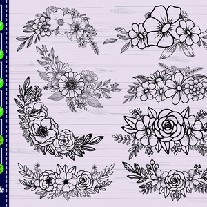 Flower SVG Bundle4 Floral Arrangement Svg Bouquet Svg - Etsy