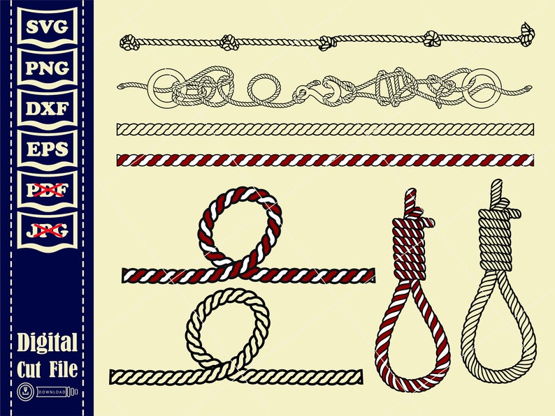 Rope SVG Bundle Nautical Knot Svg Rope Dxf Rope Png Rope - Etsy