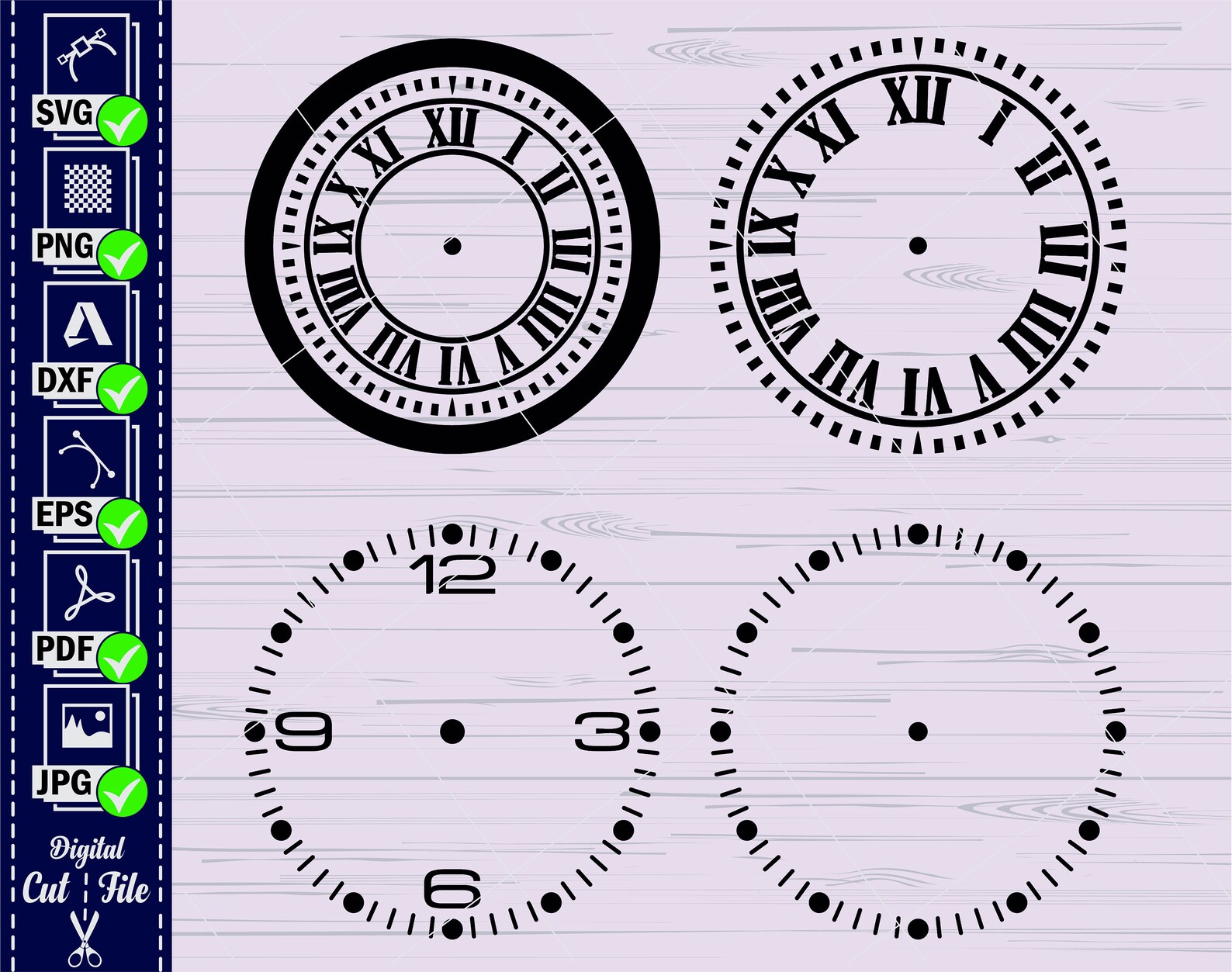 Clock Face SVG Bundle, Numbers Clipart (digital Download) - Etsy