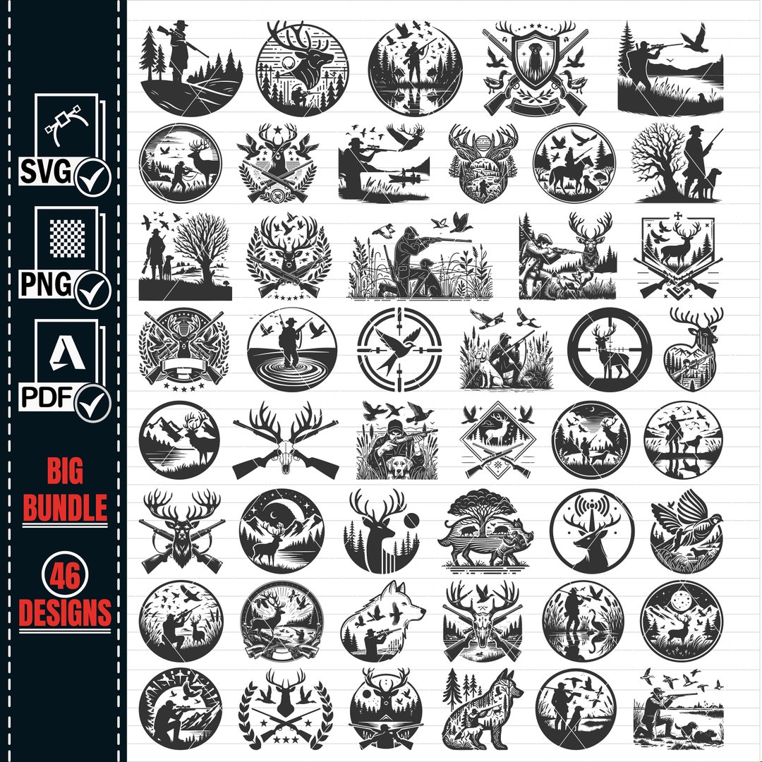 HUNTING SVG Bundle, Hunter Scene SVG, Hunting Clipart,hunting Png ...