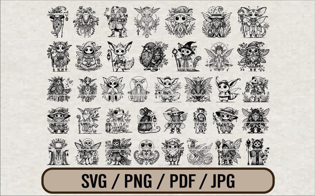 Fairy Creatures SVG Bundle,#1, Clipart, Digital, Esoteric, Png ...