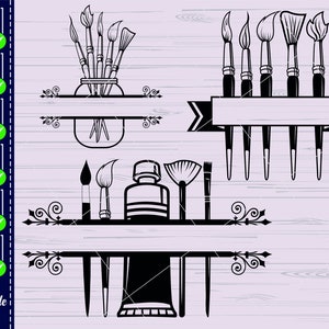 Artist Supplies Monogram SVG, Paint Brush Clipart (digital Files) - Etsy