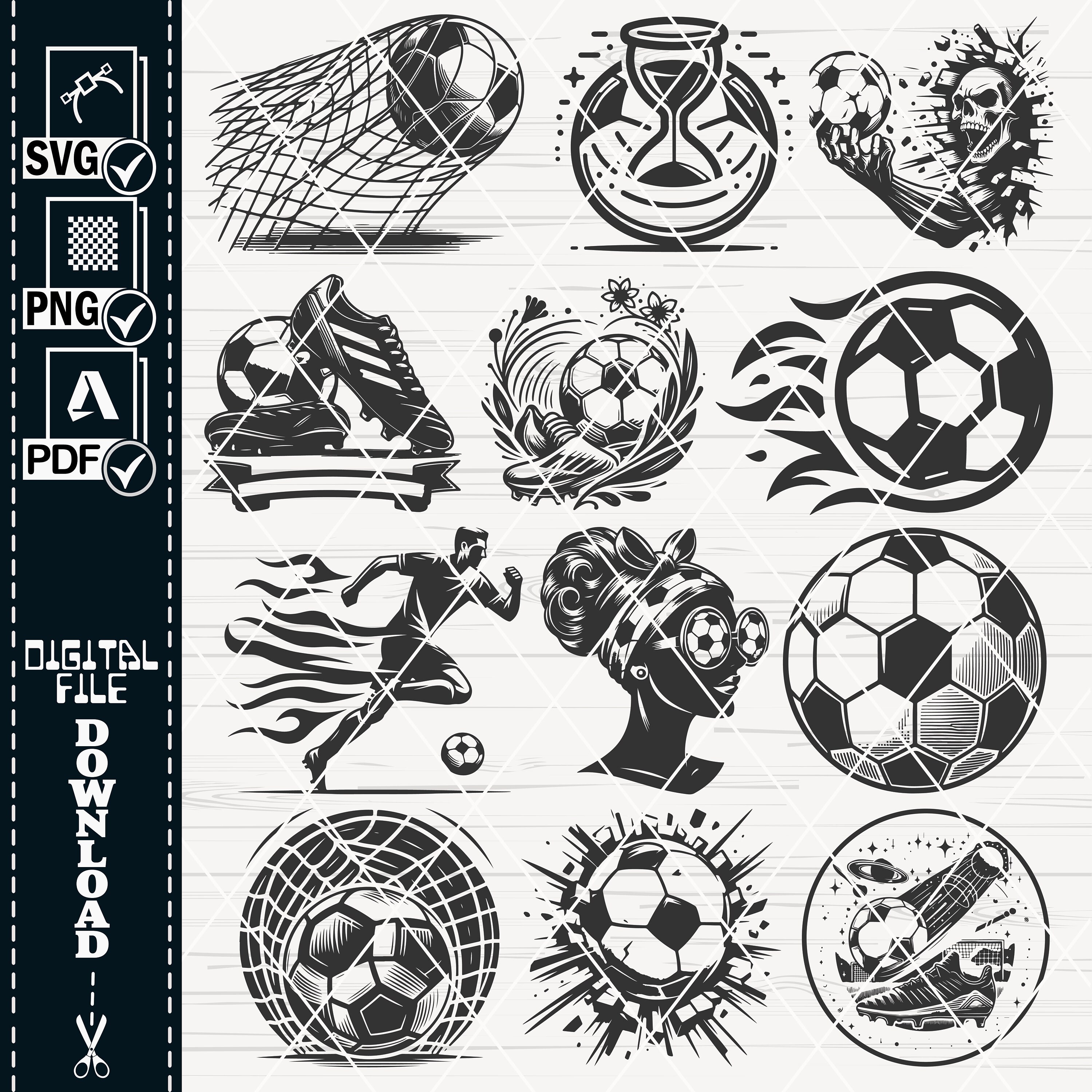 Soccer SVG Bundle, Football Clipart (digital Download) - Etsy