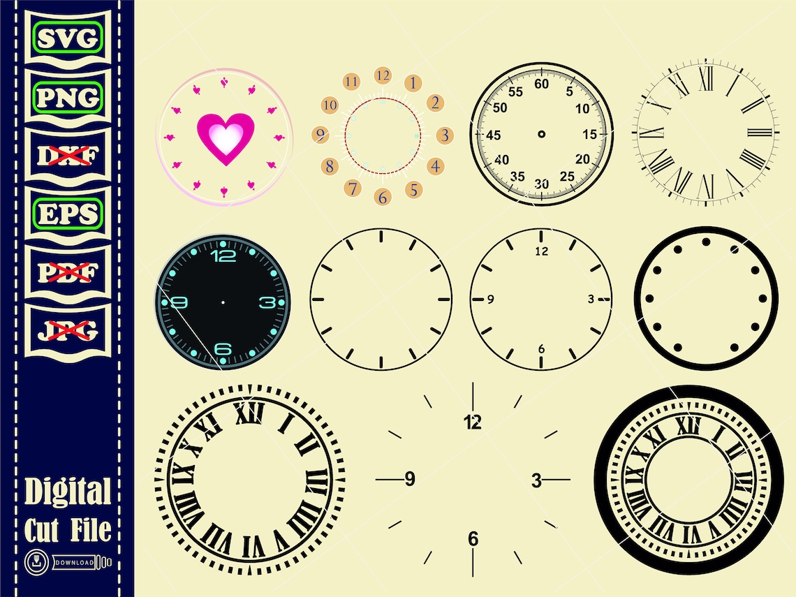 Clock Face SVG Clock Numbers SVG Clock SVG School Clock | Etsy