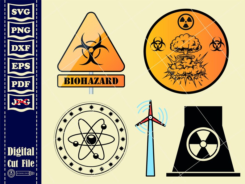 Nuclear Logo Nuclear Clipart Svg Warning / Danger Signs Svg | Etsy