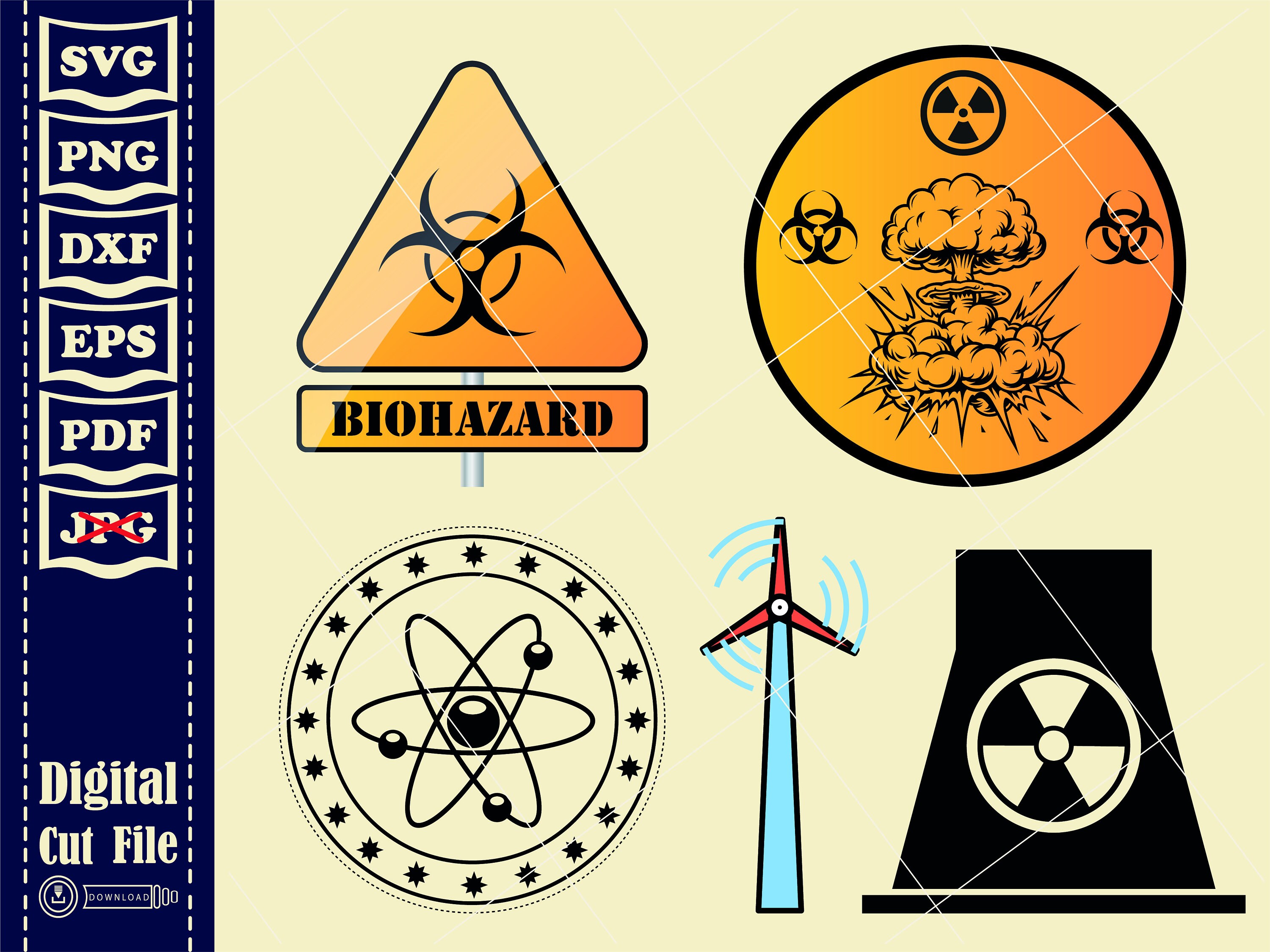 Nuclear Logo Nuclear Clipart Svg Warning / Danger Signs Svg - Etsy UK