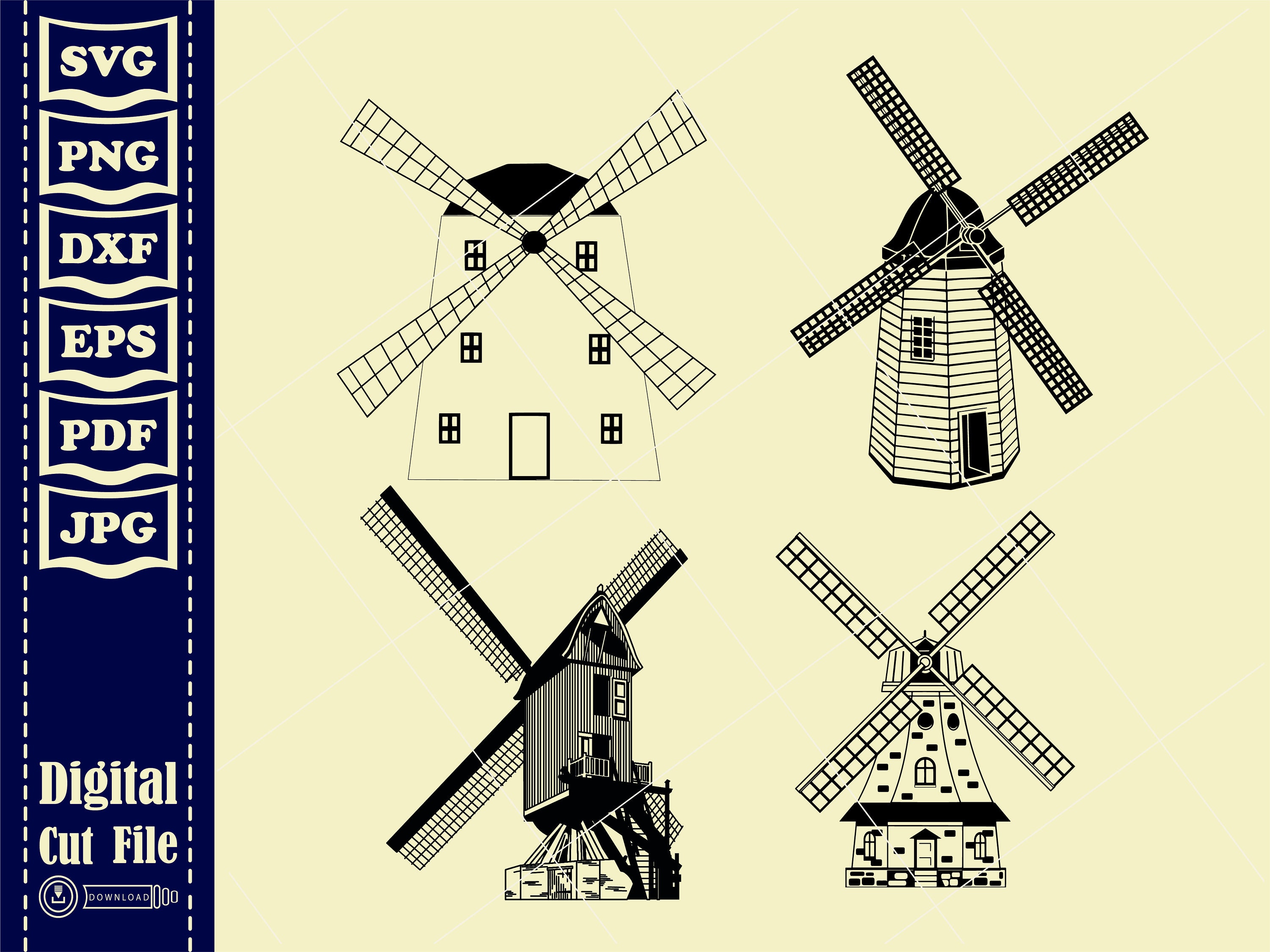 Windmill SVG Wind Turbine Svg Farm Barn Svg Gristmill Svg - Etsy Australia