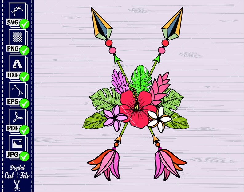 Floral Arrow SVG Cut Files, Boho Arrows Clipart (digital Download) - Etsy