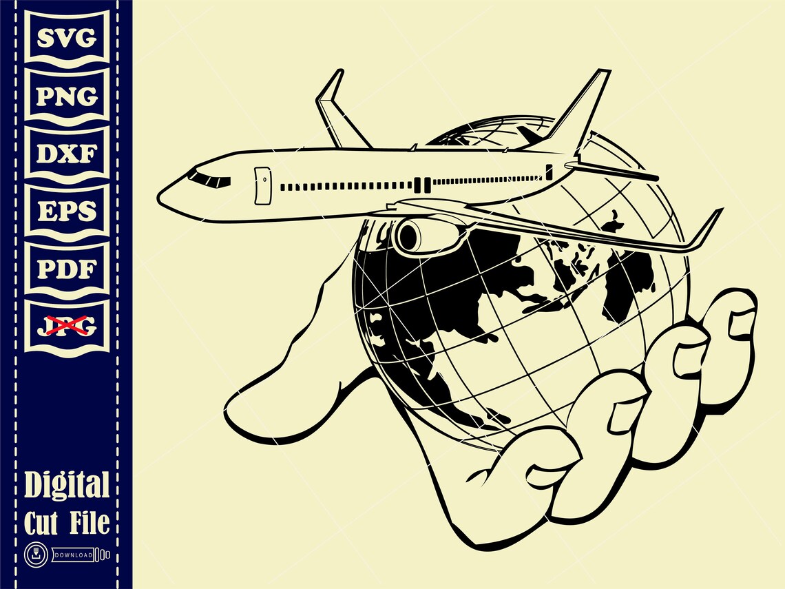 Airplane Svg 2 Airplane With Forest Svg Airplane With World - Etsy Canada