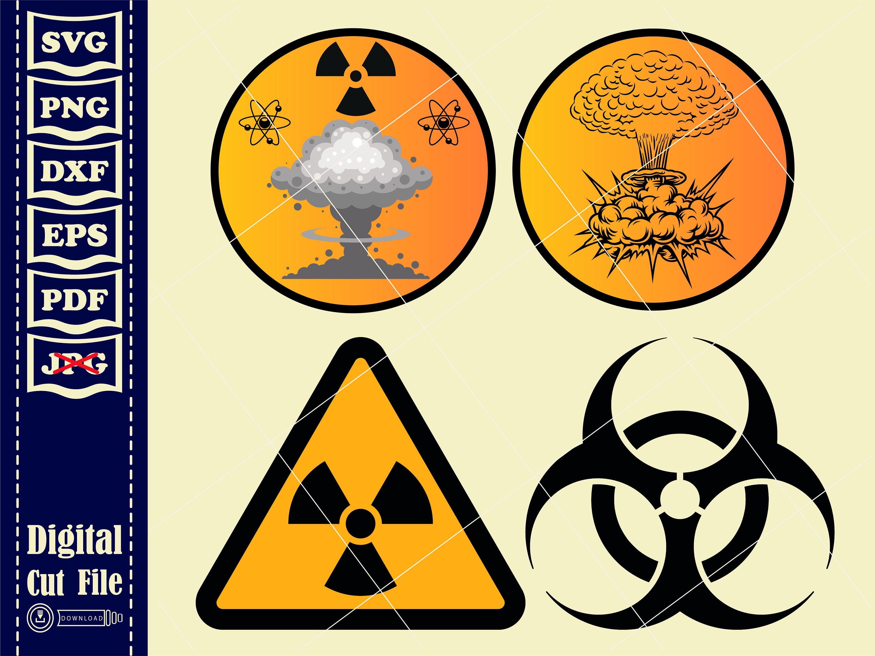 Nuclear Logo Nuclear Clipart Svg Warning / Danger Signs Svg - Etsy UK