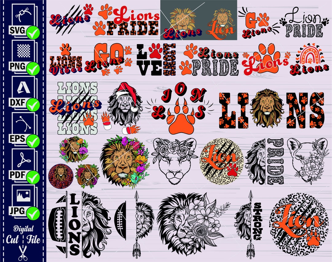 Lion SVG File ,1, Lion Flower Svg, Lion Cut File, Lion Head Svg, Lion ...