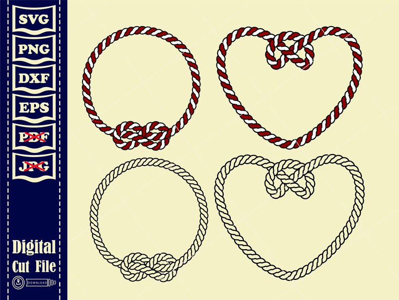 Rope SVG Bundle Nautical Knot Svg Rope Dxf Rope Png Rope - Etsy