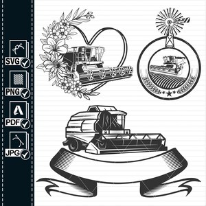 Combine Harvester SVG, Farm Svg, Combine Svg, Combine Clipart, Combine ...