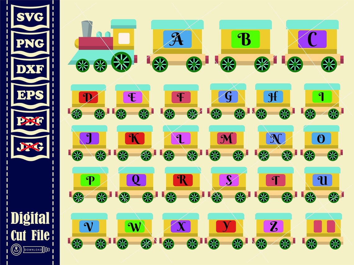 Train Alphabet SVG Train Font SVG Train Letters Cricut Cut | Etsy UK