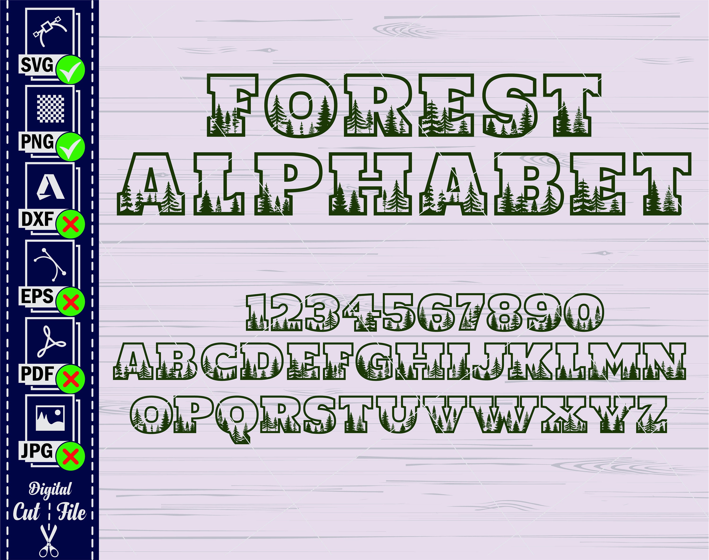 Forest Font Letters SVG Cut Files for Cricut for Silhouette - Etsy Canada