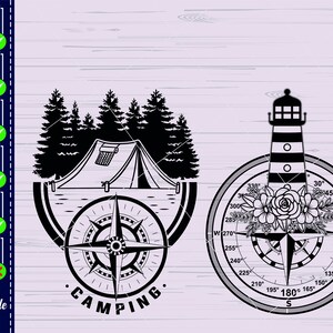 Compass SVG,1, Mountain Compass Svg, Camping Compass Svg, Floral ...