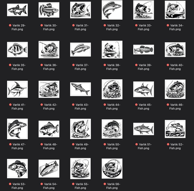 Fishing SVG Bundle, Fish Silhouette Vector Graphics (commercial Use) - Etsy