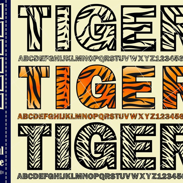 Tiger Font Svg - Etsy