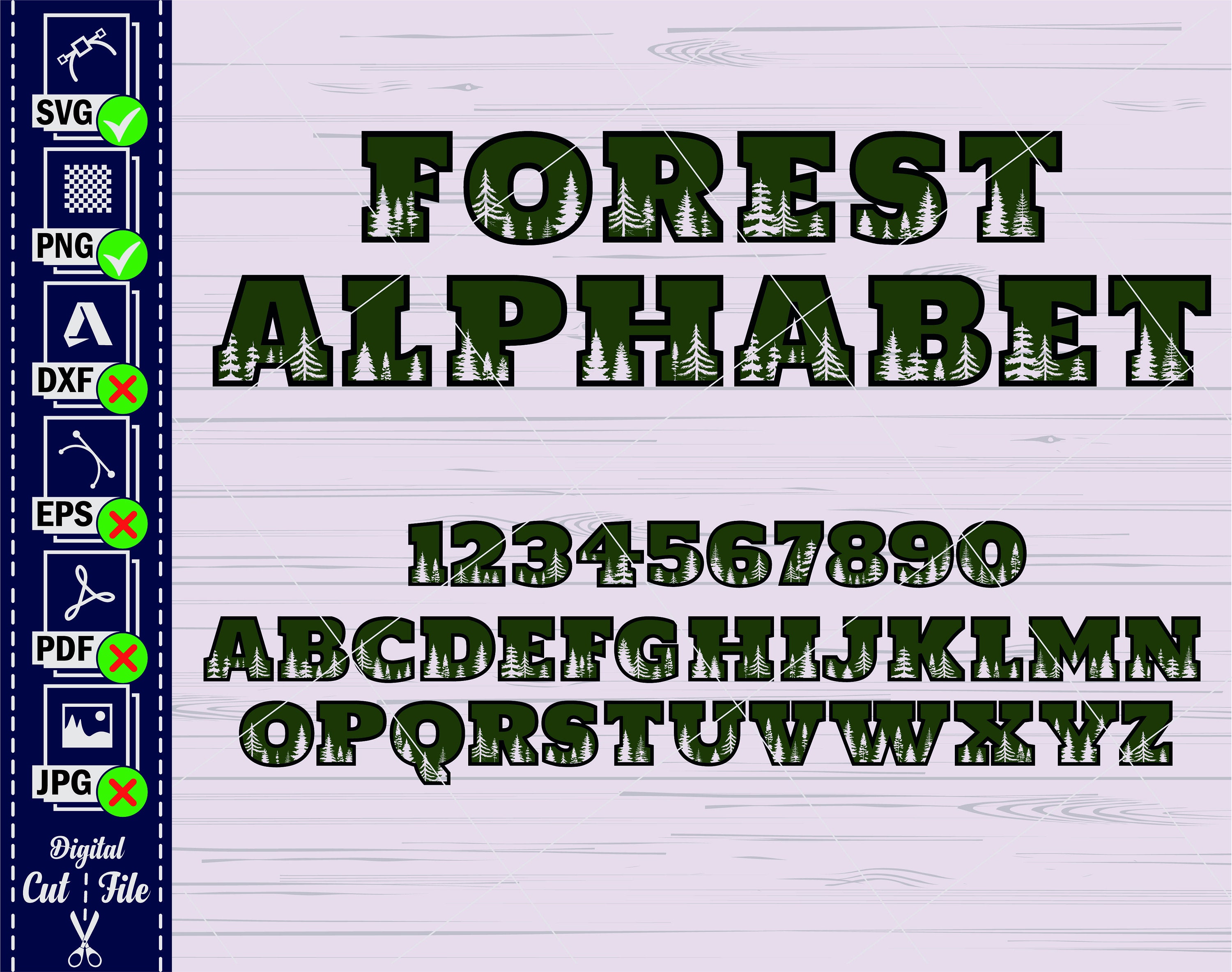 Forest Font Letters SVG Cut Files for Cricut for Silhouette - Etsy Canada