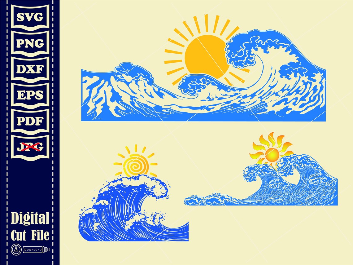 Wave SVG /waves Svg/sea Waves Svg/ Ocean Waves Svg/ Clipart/ - Etsy