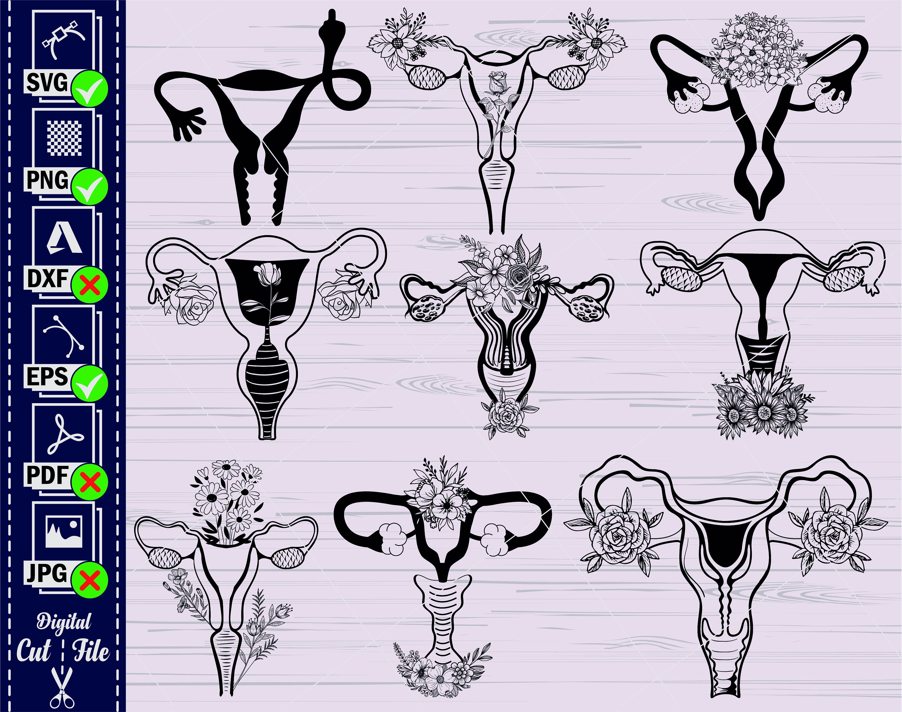 Floral Uterus SVG Pro Roe SVG Uterus With Flowers Svg - Etsy