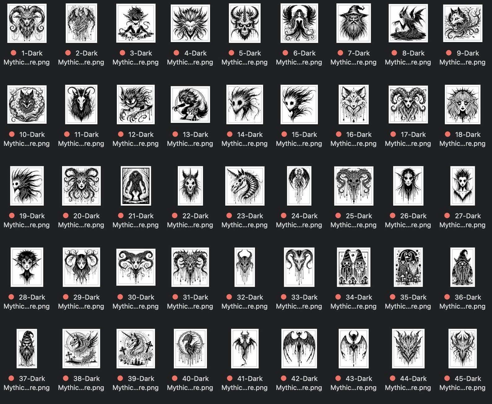 Dark Mythical Creature SVG Bundle, Horror, Gothic (digital Download) - Etsy