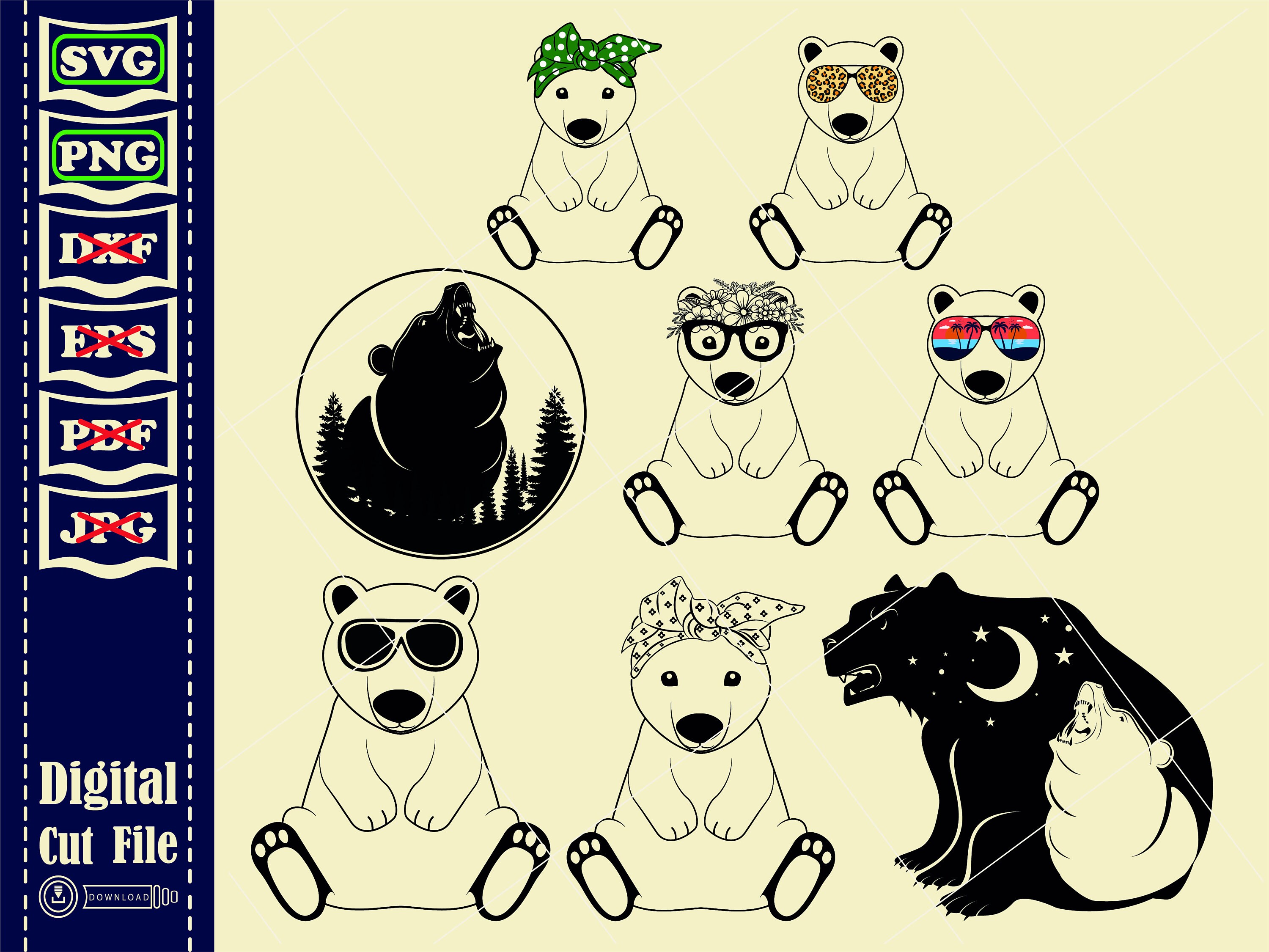 Bear Svg Bundle 3 Floral Bear Svg Bear Family Svg Family - Etsy