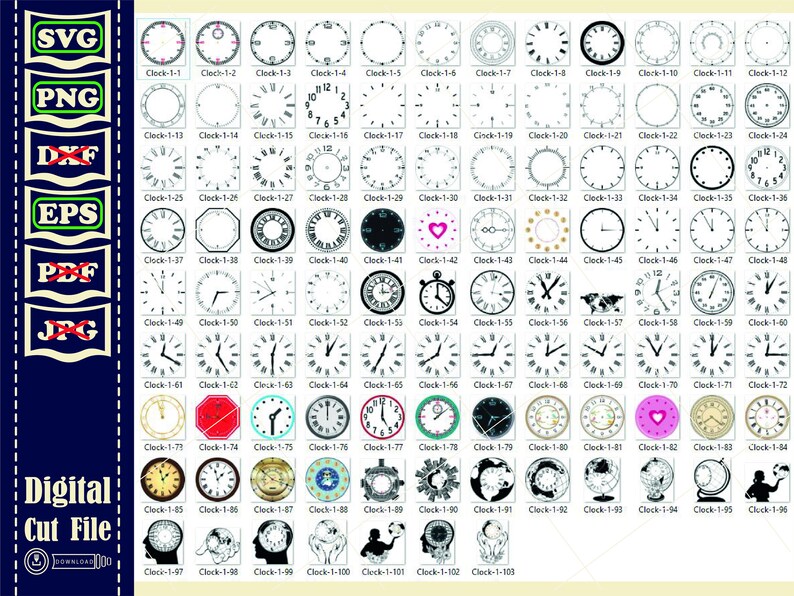 Clock Face SVG Clock Numbers SVG Clock SVG School Clock | Etsy