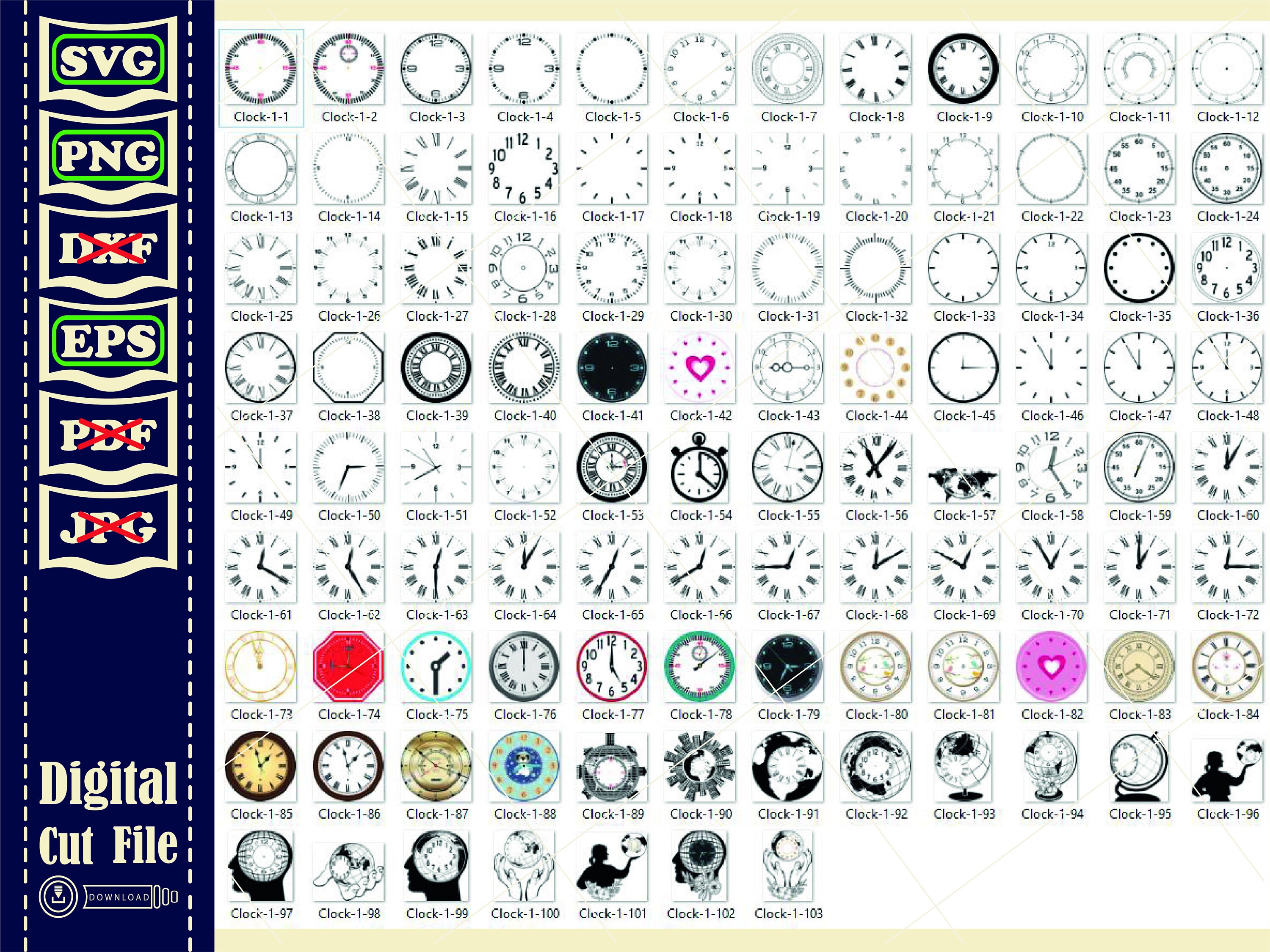 Clock Face SVG Clock Numbers SVG Clock SVG School Clock | Etsy