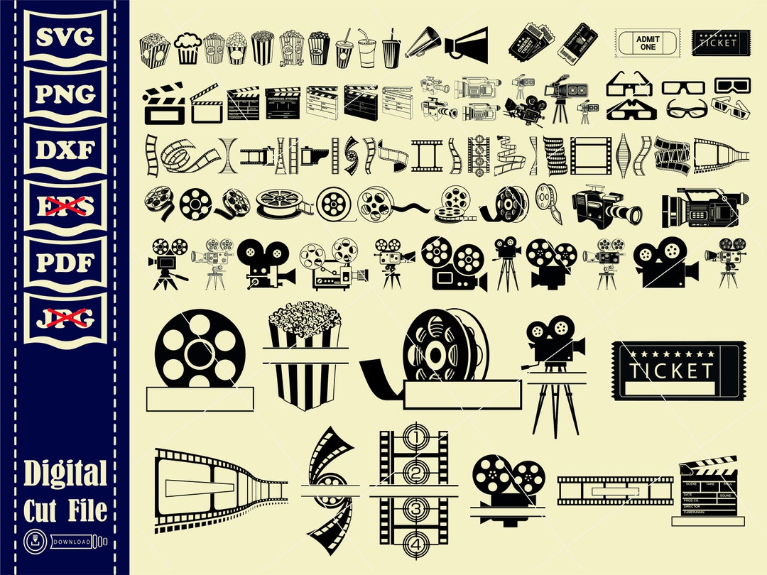 Film SVG, Movie Svg, Cinema Svg, Split Cinema, Movie Night SVG, Film ...