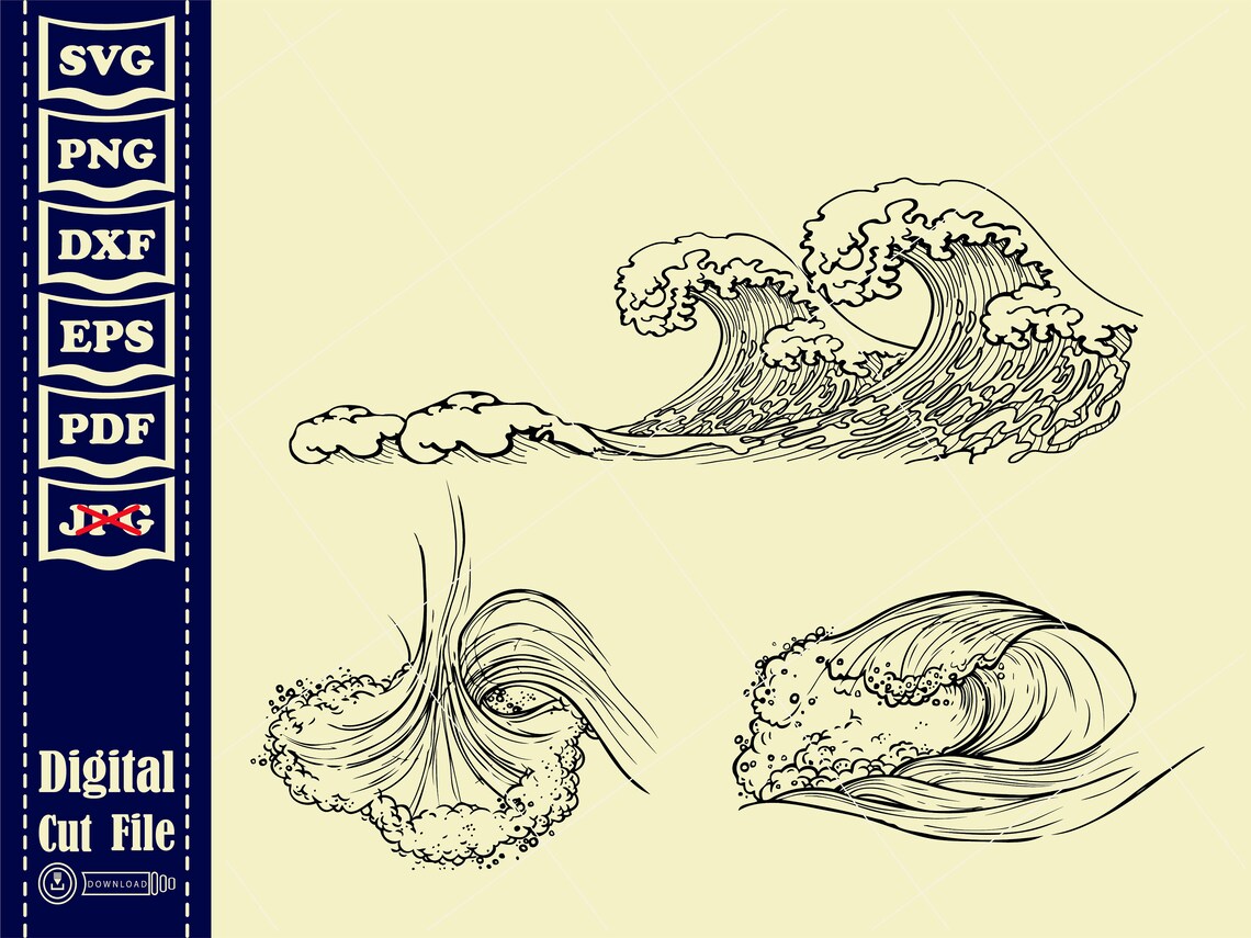 Wave SVG /waves Svg/sea Waves Svg/ Ocean Waves Svg/ Clipart/ - Etsy