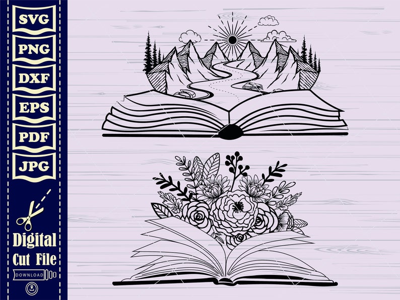 BOOKS SVG 2 Books Lover Bundle SVG Love to Read Svg - Etsy