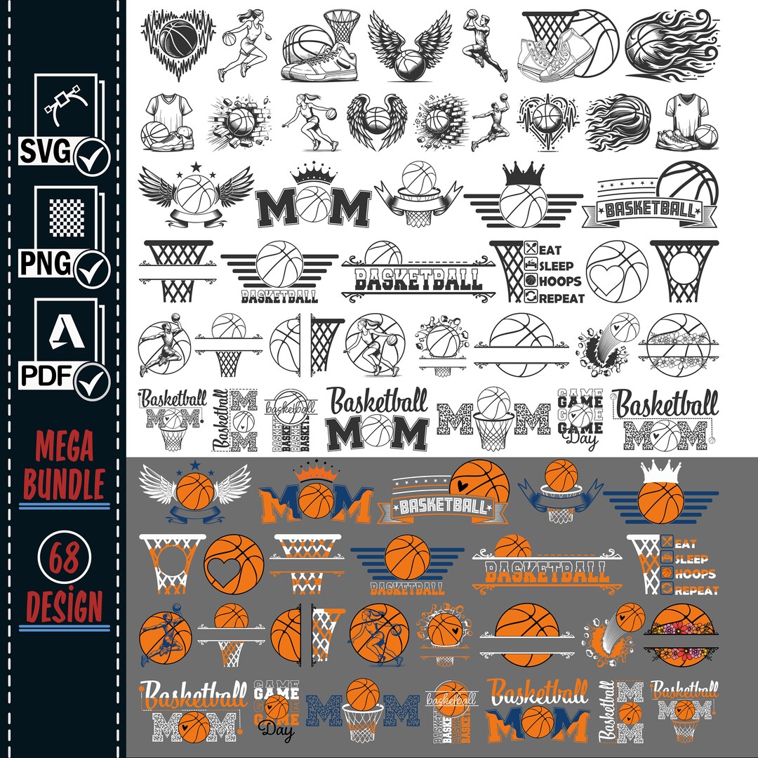 Basketball SVG Bundle, Mascot Template, Monogram (digital Download) - Etsy