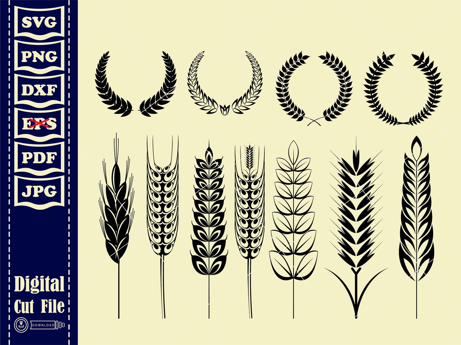 Wheat SVG Bundle Wheat Svg Grain Svg Wheat Clipart Wheat | Etsy